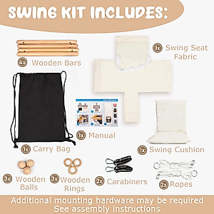 Tislly Baby Swing Outdoor Indoor Toddler Swing Seat with Safety Belt, Canvas Hanging Swings Outside Tree Swing Great Gift for Baby Boys Girls Kids Lovers