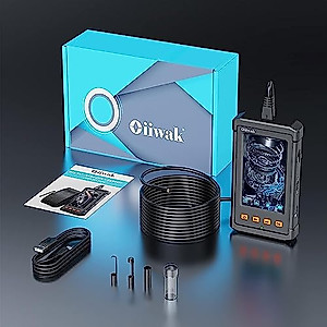 50FT Endoscope Inspection Camera, Oiiwak Borescope Camera for Pipe Sewer Drain Plumbing Inspection 1080P HD 4.3“ IPS Screen Waterproof IP67 Bore Scope Snake Camera with 6 LED Lights(15m Cable)