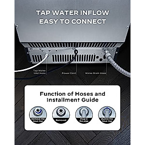 Silonn Commercial Ice Maker Machine, Creates 100lbs in 24H, 33lbs Ice Storage Capacity, Stainless Steel Freestanding Ice Maker with Auto Self-Cleaning for Home Office Bar Parties (SLIM11)