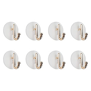 Pufguy Wall Mounted Hooks Self-Adhesive Hooks Wall Hangers Waterproof Hook Oilproof Hanger for Coat Towel Key Bathroom Kitchen-8pcs(White)