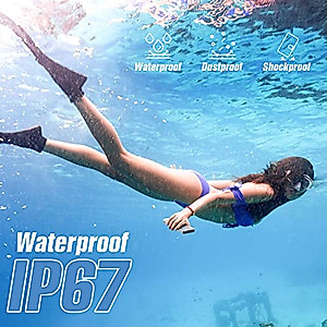 DUVOSS Bluetooth Speakers, 0.65 inch Ultra-Thin Small Portable Wireless Speaker, Stereo Sound, IP67 Waterproof Durable, Bluetooth 5.1 TWS Pairing Magnetic Speaker with EQ Mode for Home, Outdoors