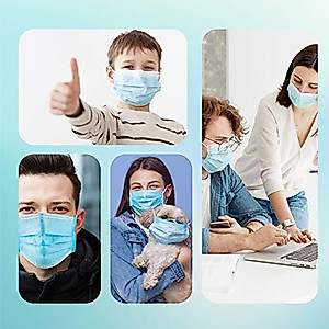 Kenko Disposable 4-Ply Face Masks, Breathable & Comfortable Filter Safety Mask, Protection Mask for Dust Air Pollution (50, BLUE)