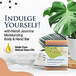 Neroli Jasmine - Body & Hand Soap Bar, Handmade Bath Soap, Moisturizing Bar Soap With Beeswax, Rice Bran Oil, & Natural Base Oils, Soap Bars, 5 oz - Sunshine & K Handmade Soaps