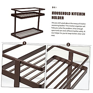 Alipis kitchen spice rack stackable shelves condiment bottle shelf cupboard organizers and storage kitchen cabinet kitchen organizer countertop shelf fruit make up carbon steel