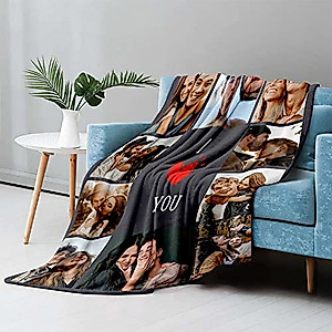 DayOfShe I Love You Couples Gifts Photo Blanket for Girlfriend Boyfriend Gifts, Personalized Picture Blankets for Christmas Couples Gifts