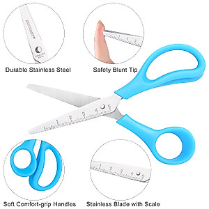 Scissors, BURVAGY 6" Multipurpose Scissors Bulk 16-Pack, Right/Left Handed Comfort-Grip Handles Ultra Sharp Blade Shears Sturdy Sharp Scissors for Office Home School Sewing Fabric Craft Supplies