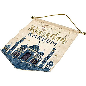 Ramadan Kareem Hanging Canvas Sign, 15" x 11", Multicolor, 1 Pc