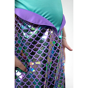 Little Adventures Purple Sparkle Mermaid Princess Dress Up Costume (Large Age 5-7) - Machine Washable Child Pretend Play and Party Dress with No Glitter