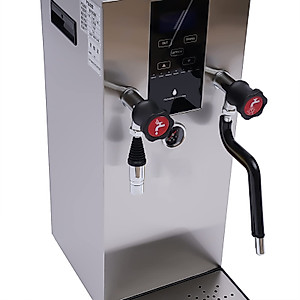 Commercial Milk Frother, 12L Stainless Steel Steam Milk Frothing Machine, Electric Milk Foam Maker Automatic Bubble Water Boiling Machine for Espresso Coffee Tea Coffee Shop Dessert Shop Hotel