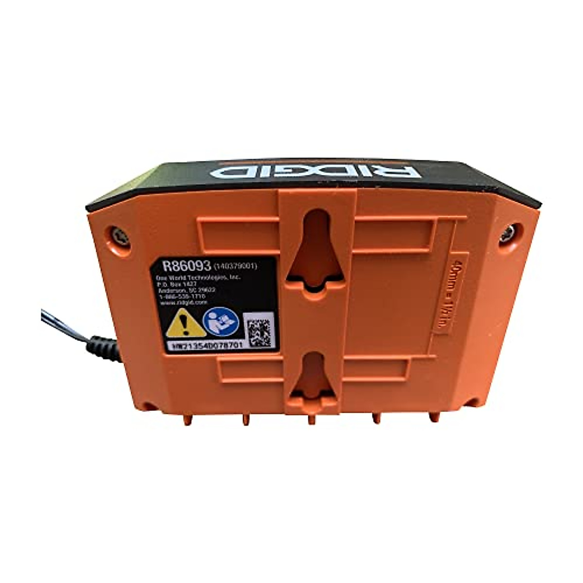 Replacement R86093 Charger, Compatible with All RIDGID 18V Batteries, Genuine OEM Part