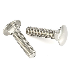 1/4-20 x 3/4" (1/2" to 6" Available) Carriage Bolts Screws, Stainless Steel 18-8 (304), Round Head, Square Neck, Fully Threaded, 25 PCS