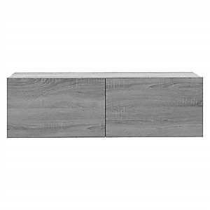 vidaXL Gray Sonoma Wall-Mounted TV Cabinet - Chic Floating Media Unit with 2 Compartments - Easy Clean Engineered Wood - Storage Solution for DVDs, Magazines and More - 39.4"x11.8"x11.8".