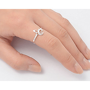 Sterling Silver Women's Simple Butterfly Ring New Cute 925 Band 13mm Size 10