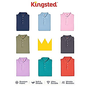 Kingsted Polo Shirts for Men - Royally Comfortable - Classic Pique Fabric - Soft Cotton Blend (Large, Navy Blue)