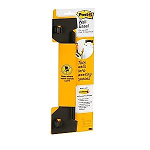Post-it Super Sticky Wall Easel Mounting System, 15 in Wide x 3.25 in Tall x 1.25 in Deep, Smoke Grey, 2/Pack, Great for Virtual Teachers and Students (EH559-2PK)