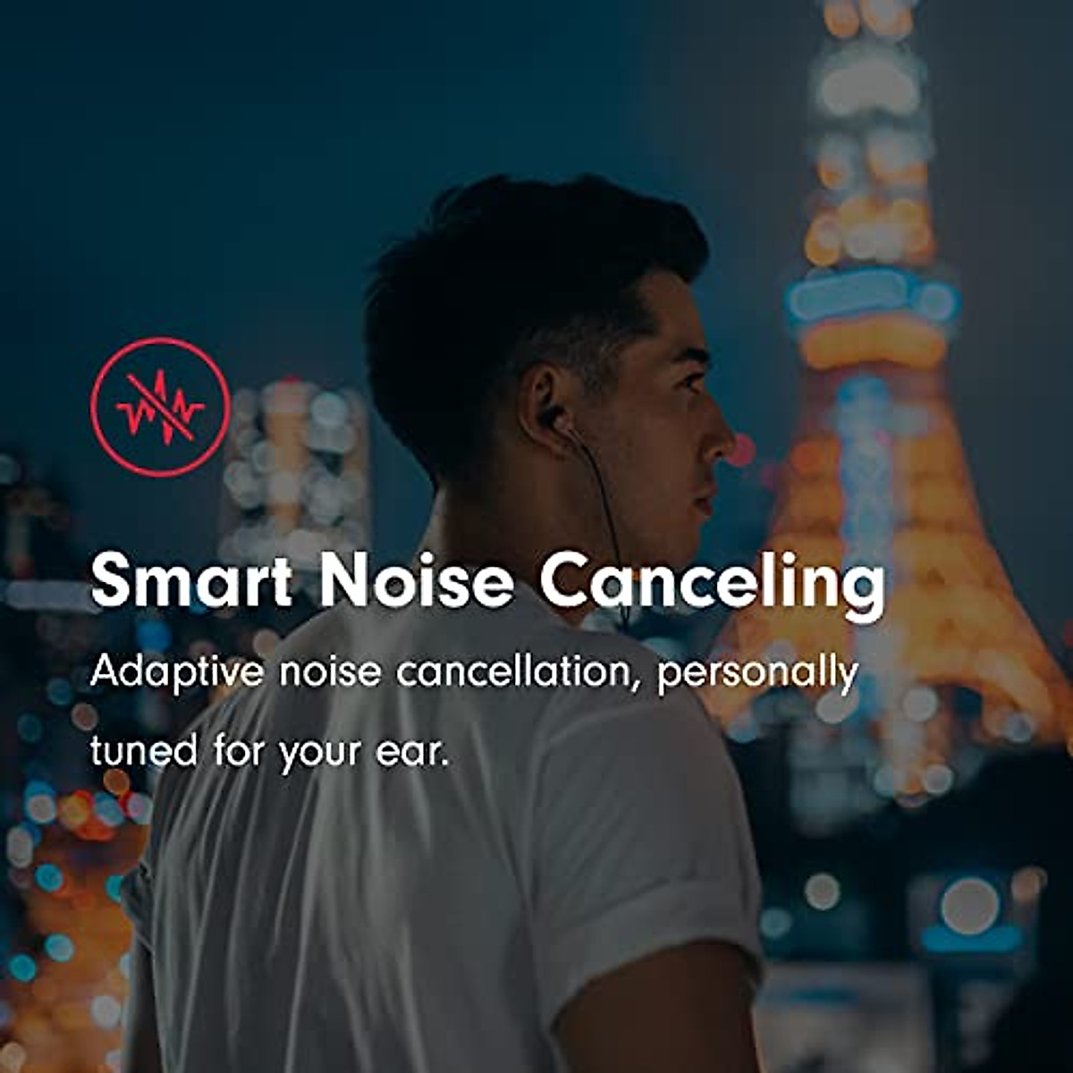 RAYZ Pioneer Plus (Black) Active Noise Cancelling Wired Earphones with Microphone in Ear Corded Smart Noise Reduction, Auto-Pause, Hands-Free, Hey Siri MFI Certified Compatible iPhone, iPad, iPod