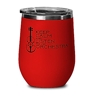 Orchestra Wine Glass, Wine Tumbler Red, Orchestra Stainless Steel Insulated Lid Wine Glass Mug Cup Present Idea