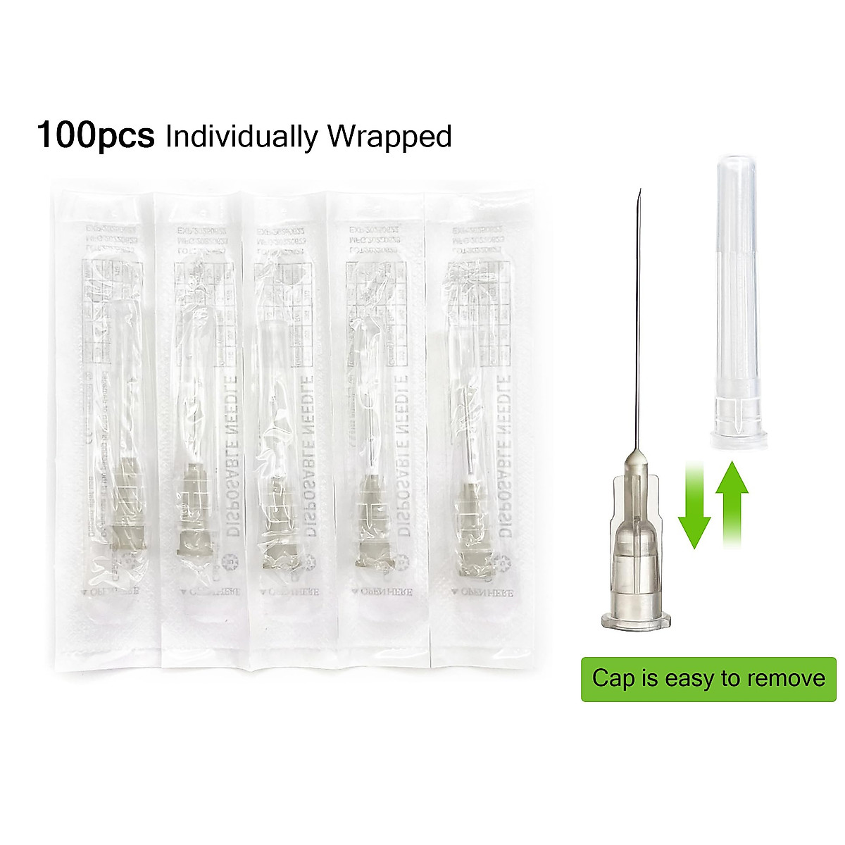 100Pack 27Ga 1.5 inch Luer Lock Lab Dispensing Accessories for Measuring,Refilling Inks