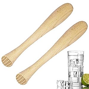 Set of 2, Cocktail Muddler Wood Bar Muddler, DaKuan Wooden Cocktail Muddler for Making Cocktails and Juice Drinks Tools（7.87 in/ 20 cm）