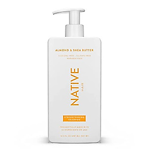 Native Vegan Strengthening Shampoo with Almond & Shea Butter, Clean, Sulfate, Paraben and Silicone Free - 16.5 fl oz