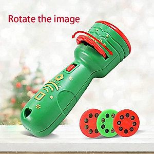 MONEYN Slide Projector Torch Projection Light, Christmas Day Children's Light Projector Fun Lighting Flashlight, Kids Toddler Fun Cognition Bedtime Education Projection Light (Random Color 1pcs)