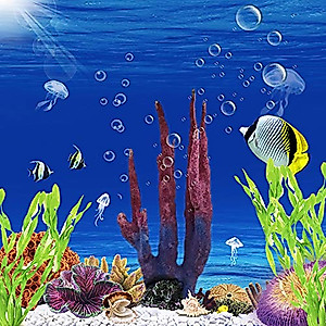 Danmu 1Pc of Polyresin Coral Ornaments, Aquarium Coral Decor for Fish Tank Aquarium Decoration 5.51" L x 3.15" W x 12.6" H