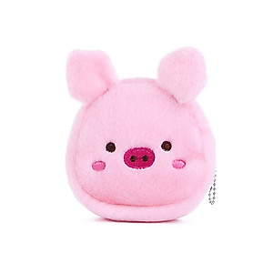 Small Plush Coin Purse, Cute Cartoon Chicken Pig Avocado Shape Coin Purse Zipper Coin Bag Mini Wallet Handbag with Keychain(Pink)