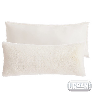 Urban Lifestyle Long Hair Faux Fur Body Pillow, 20"x48", Ivory
