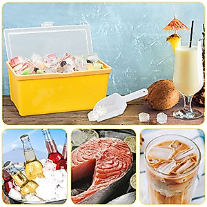 Korlon Silicone Ice Cube Tray with Lid and Bin, Ice Trays for Freezer with Lid Scoop Pull-out Design Easy to Release Ice Cube Trays for Whiskey Cocktails Cool Drinks, 42 Ice Cubes Total