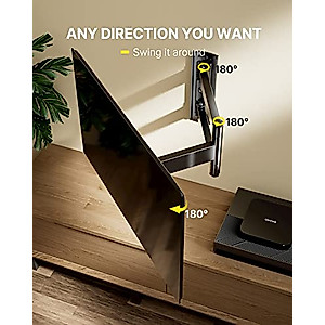 TV Mount, Full Motion TV Wall Mount Swivel and Tilt for 26-60 Inch TVs & Monitors, Single Stud Corner Outdoor Wall Mount Bracket with Articulating Arm Extension Rotation Max VESA 400X400mm up to 70lbs