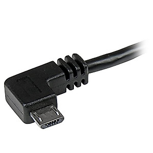 StarTech.com 1m 3 ft Micro-USB Cable with Right-Angled Connectors - M/M - USB A to Micro B Cable - 3ft Right Angle Micro USB Cable (USB2AUB2RA1M), Black