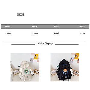 Genshin Impact Klee Backpacks Bookbag bag Daypack for Teens Adult Large Capacity Travel Bag of 18" With Cute Doll of Bunny