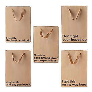 MilkToast Brands Funny Snarky Gift Bag Set, 5 Pieces, Inappropriate Snarky Birthday Gift Wrapping