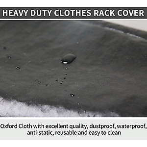 Garment Rack Cover (Clothes Rack Not Included),59" Clothes Rack Cover for Storage,Hanging Clothing Protectors Wardrobe Cover,Waterproof Garment Cover with Double Zippers for Easy Access