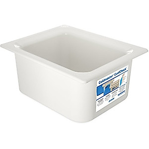 Carlisle CM1101C1402 Coldmaster CoolCheck 6" Deep Half-Size Insulated Cold Food Pan, 6 Quart, Color Changing, White/Blue