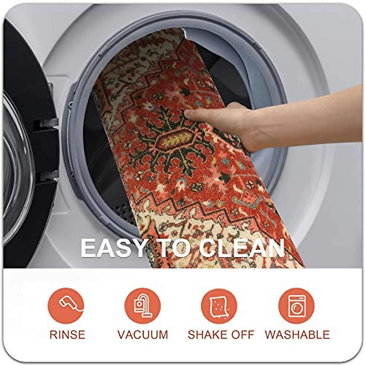 Collive Indoor Door Mat Retro Floor Mat, Non Slip Washable Doormat Quickly Absorb Welcome Mats Low Pile Door Mats Inside Entryway Carpet Front Door Rug for Entrance - 24" x 36"