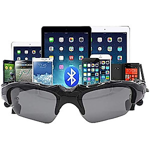 Wireless Bluetooth MP3 Sunglasses Polarized Lenses Music Sunglasses V4.1 Stereo Handfree Headphone for iPhone Samsung Most Smartphone or PC (Black-Gray)