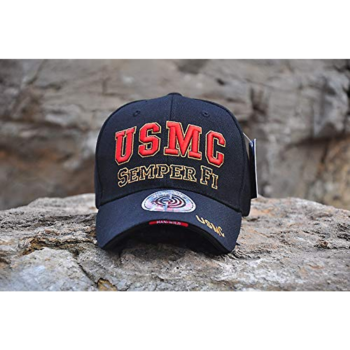 DPAINTouscap Embroidered Military Style Baseball Cap Patriotic American Adjustable Tactical Hat Black
