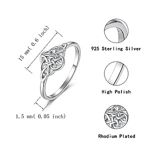 zaxsj Irish Celtic Knot Ring for Women : 925 Sterling Silver Celtic Love Knot Ring Jewelry Gift for Women Girlfriend Wife (7)