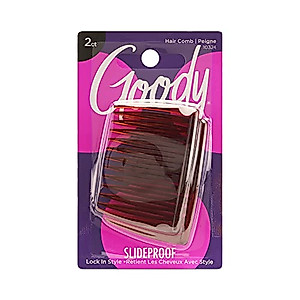 Goody Side Hair Combs for All Hair Types, 2-Pack - Mock Tortoise - Pain-Free Accessories for All-Day Wear & Ideal for Fine, Medium & Long Hair - Secure and Comfortable Hold
