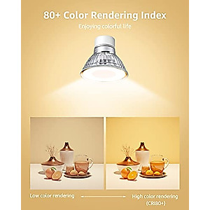LE GU10 LED Light Bulbs Non-Dimmable, 2700K Soft Warm Light GU10 Bulb Replacement for Recessed Track Lighting, 4W LED Bulbs with 100°Flood Beam for Kitchen, Range Hood, Living Room, Bedroom, 6 Pack