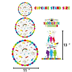 Kidergarten Graduation Cardboard Cupcake Stand Party Supplies,Kindergarten Graduation Decorations 2024, DGT Class of 2024 Kindergarten Graduation Cupcake Holder Stand,Kindergarten Graduation Supplies