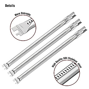 Coisien 62752 Grill Burner Tube Fits Weber Genesis 300 Series, 304 Stainless Steel Grill Replacement Parts for Genesis E310 E320 E330 S310 S320 S330 with Front Control, 19.5 Inch, Set of 3