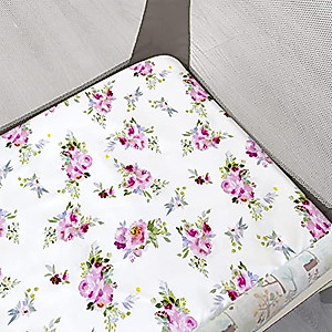 Pack and Play Sheets/Mini Crib Sheets Girl, Stretchy Pack n Play Playard Fitted Sheet, Compatible with Graco Pack n Play, Soft and Breathable Material, Floral