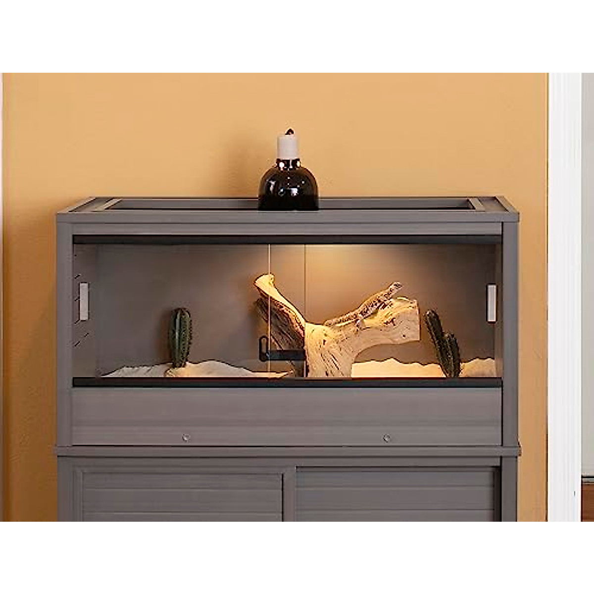 New Age Pet ECOFLEX 33 Inch Medium Mojave Reptile Habitat Enclosure Lounge in Grey