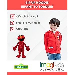 Sesame Street Elmo Infant Baby Boys Fleece Zip Up with Singing Sound Chip Hoodie Red 18 Months