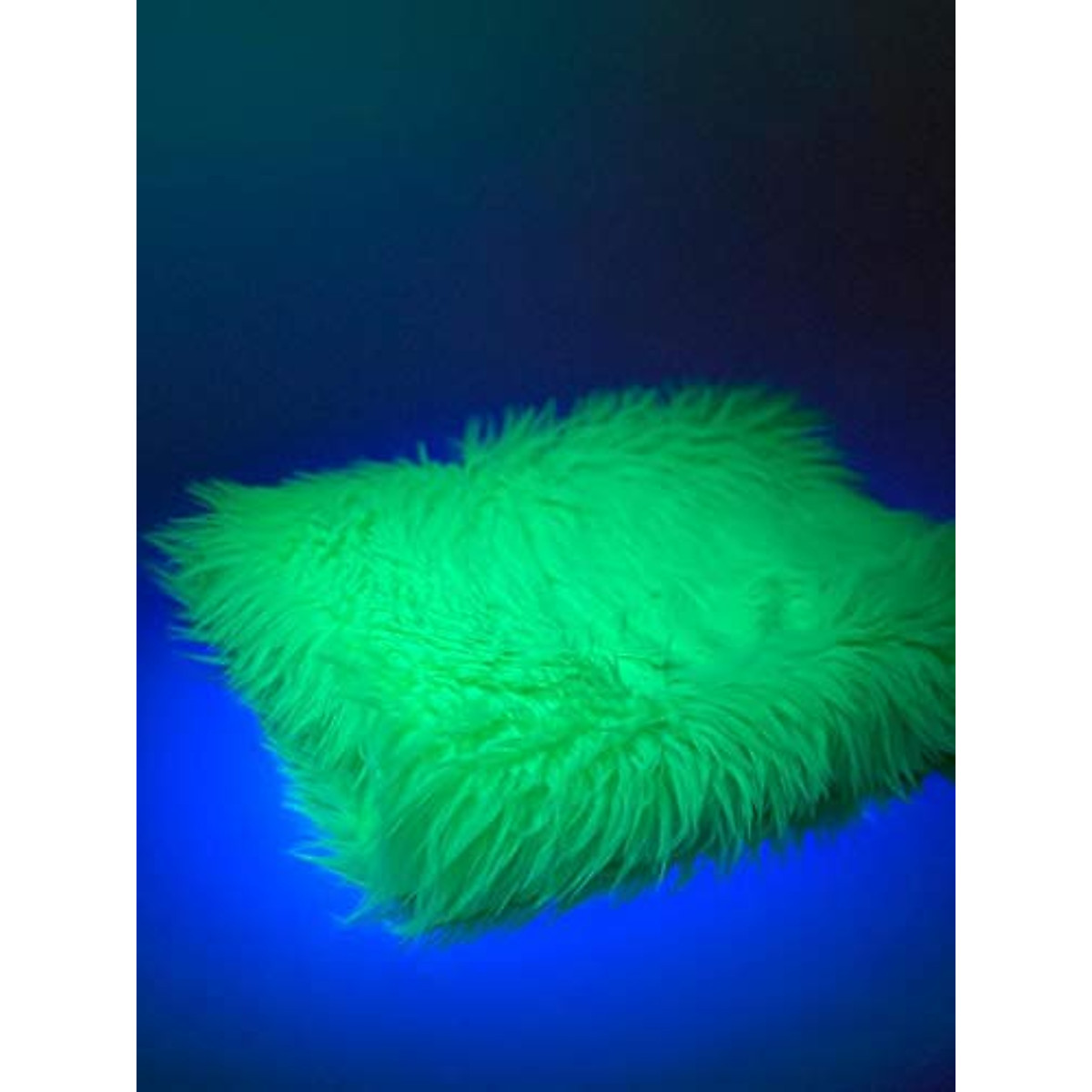 UV Reactive Solid Shaggy Faux Fur Fabric Sold by The Yard DIY Coats Costumes Scarfs Accessories Fashion (Neon Green)