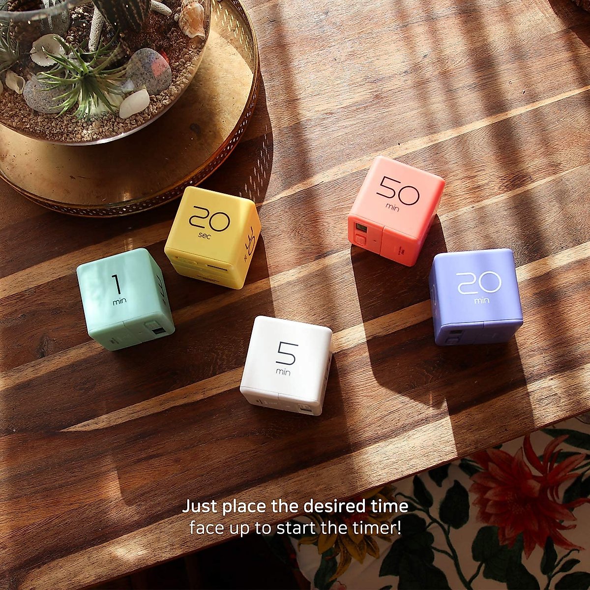 Mooas Cube Timer Violet (5,10,20 and 30 Minutes) & Mint (1,3,5 and 10 Minutes) Bundle, Timer for Studying, Cooking and Workout…
