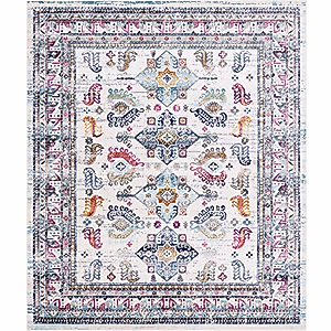 Rugs.com Budapest Collection Area Rug – 8' x 10' Multi Low-Pile Rug Perfect for Living Rooms, Large Dining Rooms, Open Floorplans