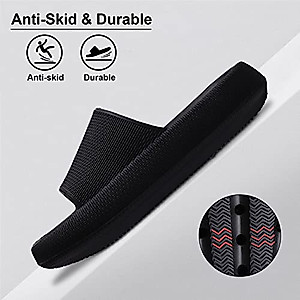 Evshine Pillow Sandals Slides for Women Men Squishy Platform Shower Shoes